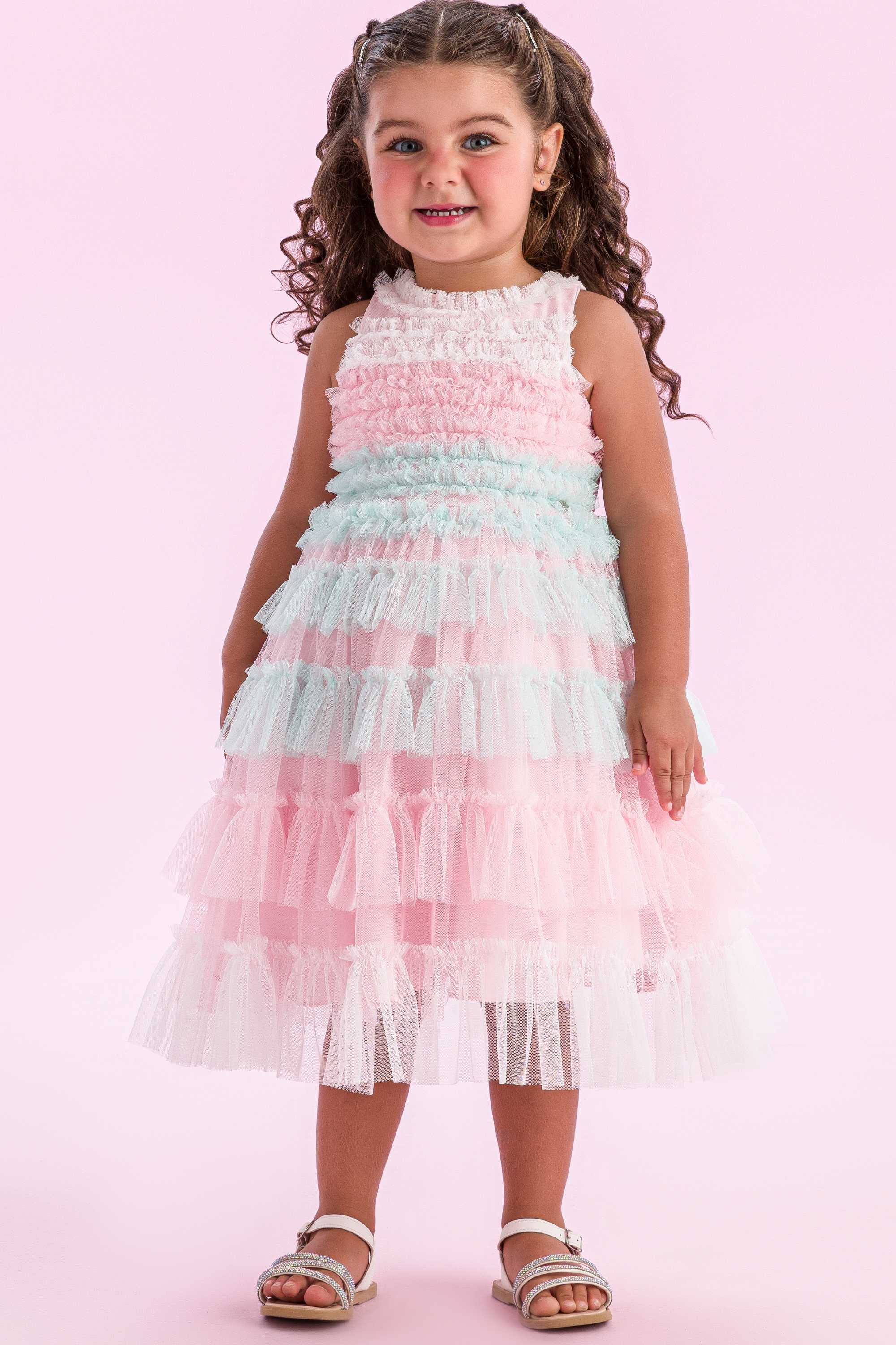 Vestido Festa Infantil Petit Cherie Babadinho de Tule
